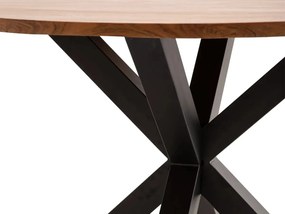 furniture-nabytek.cz - Masivní jídelní sada Cruzar 120x120 z akácie, lakovaná, hnědá
