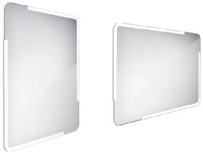 Nimco Zrcadla - Zrcadlo s LED osvětlením, 600x800 mm, zaoblené, hliník ZP 15002