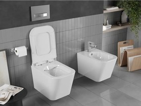 Mexen Teo WC mísa Rimless s pomalu padajícím tenkým sedátkem, duroplast, bílý lesk - 30850700