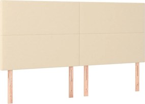 Box spring postel s matrací krémová 200x200 cm textil 3131302