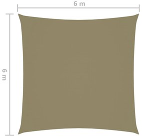 vidaXL Stínící plachta oxfordská látka čtvercová 6 x 6 m béžová