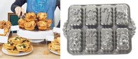 Forma na 8 mini vánočních chlebíčků Nordic Ware + ONO 33,5cm tác na dorty, bábovky, cukroví Rosenthal