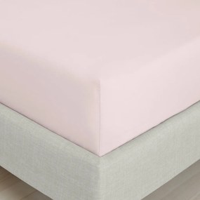 Růžové napínací prostěradlo z bavlněného perkálu 150x200 cm Cotton Percale – Bianca