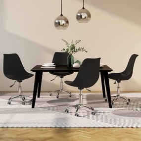 Otočné jídelní židle 4 ks černé textil,  3085383