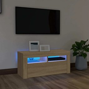 vidaXL TV skříňka s LED osvětlením 90 x 35 x 40 cm [804320] Barva: šedá sonoma