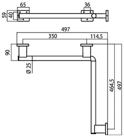 Emco System 2 - Rohové madlo do koupelny, chrom 357000105