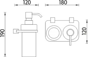 Nimco Bormo Dvojitý držák dávkovače na mýdlo a sklenky, BR X3-5831W-26