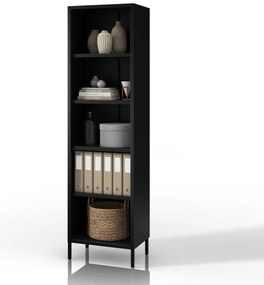 Regál plytký otevřený na knihy na nožičkách černý, 500x1800x350 mm: MARIO Modern