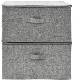 Úložné boxy 2 ks textil 43 x 34 x 23 cm šedé - Default Title