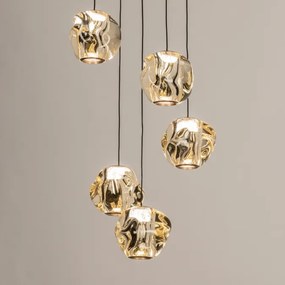 Závěsné LED svítidlo Benelux Organic Crystal Gold 5