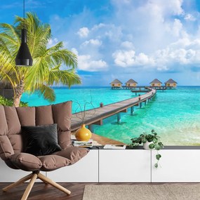 Fototapeta Tropické Prázdninové Domy Na Maledivách Strukturální vinyl 254x184