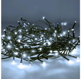 Solight LED venkovní vánoční řetěz, 200 LED, 10m, přívod 5m, 8 funkcí, IP44, studená bílá Solight 1V06-W-1