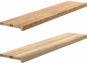 Nášlapy na schody 2 ks neošetřené 120x25x2 cm masivní dub 3283777