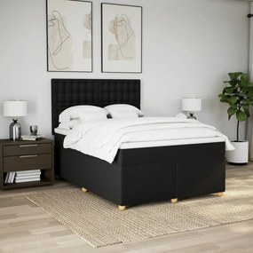Box spring postel s matrací černá 140 x 190 cm textil 3291291