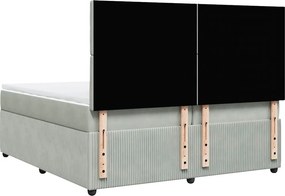 Box spring postel s matrací světle šedá 200x200 cm samet 3292442