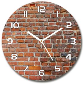 Wallmuralia Skleněné hodiny kulaté Zděná zeď fi 30 cm
