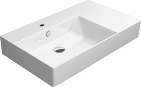 Sapho GSI Kube X - Umyvadlo 80x47 cm, s 1 otvorem pro baterie vlevo, ExtraGlaze, bílá 9456111