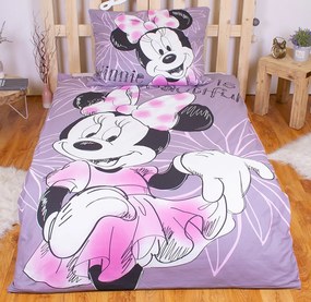 Dětské bavlněné povlečení Minnie Grey 140x200+70x90
