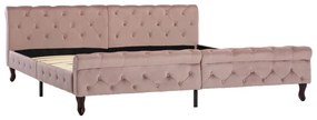 Rám postele růžový samet 200 x 200 cm 288570