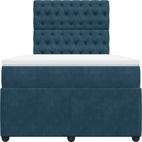Box spring postel s matrací tmavě modrá 120x190 cm samet 3292296