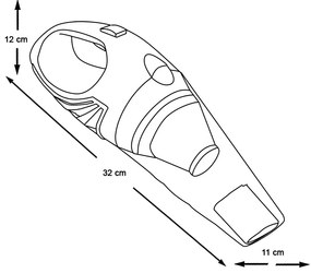 Ruční vysavač na mokré i suché vysávání, s nabíjejícím kabelem USB 55W