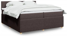 Box spring postel s matrací tmavě hnědá 200x200 cm textil