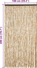 vidaXL Závěs proti hmyzu 100 x 200 cm žinylka [377336] Barva: Světle šedá a bílá