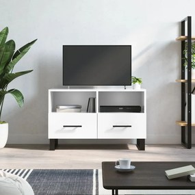 TV skříňka bílá s vysokým leskem 80x36x50 cm kompozitní dřevo - Default Title