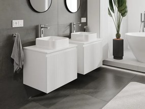 Mexen Rivel, koupelnová skříňka 60 cm, 1 zásuvka, drážkovaná, bílá matná, 91A20-06047-1-BF01