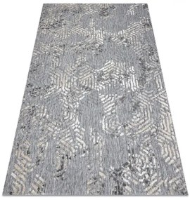 koberec Strukturální SOLE D3842 šestiúhelníky ploché tkaní cinzen velikost 180x270 cm | krásné koberce cz