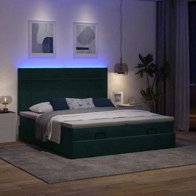 Osmanský rám postele s matracíes tmavě šedá 180x200cm samet 3314624