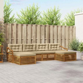 Venkovní pohovková souprava 6 ks Přirozená a Béžová 3373918