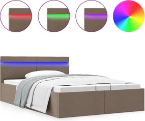 Rám postele LED s úložným prostorem taupe textil 120 x 200 cm 285626