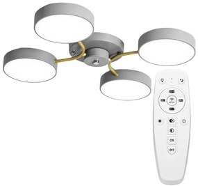Toolight - LED stropní svítidlo APP210-3CPR + dálkové ovládání, šedá-zlatá, OSW-08473
