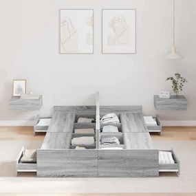 Rám postele s úložným prostorem s čelo Šedá Sonoma 120 x 190 cm 3335330