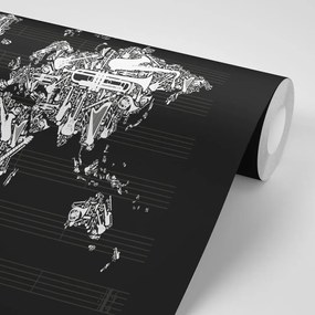 Tapeta hudební mapa světa