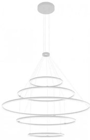 Redo Závěsné LED svítidlo ORBIT ø 150 cm,  v. 250 cm, 3000k, 5 kruhů Barva: Bronzová, Stmívání, řízení: TRIAC