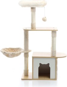 Škrabadlo pro kočky fudajo – 106 cm, béžová (64245)