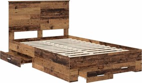 Rám postele s čelo Staré dřevo 120 x 190 cm Kompozitní dřevo 3411339