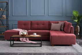 Hanah Home Rozkládací rohová pohovka MANAMA bordó pravý roh 825BLC1185