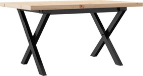 Konferenční stolek s X rámem 80x50x40,5cm borové dřevo a ocel 3282750