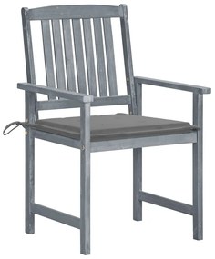 vidaXL Zahradní židle s poduškami 8 ks masivní akáciové dřevo šedé
