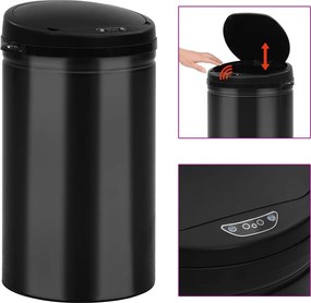 vidaXL Odpadkový koš s automatickým senzorem 40l uhlíková ocel [322699] Barva: Černá