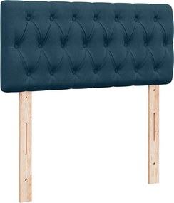 Box spring postel s matrací modrá 80 x 200 cm samet 3287600