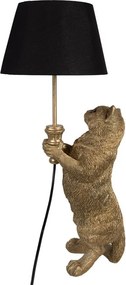 Zlatá stolní lampa Kočka s černým stínidlem - 31*24*62 cm