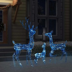 Vánoční dekorace akrylová sobí rodinka 300 LED modrá 329795
