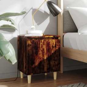 Noční stolek masivní dřevěné nohy kouřový dub 40 x 30 x 50 cm - Default Title