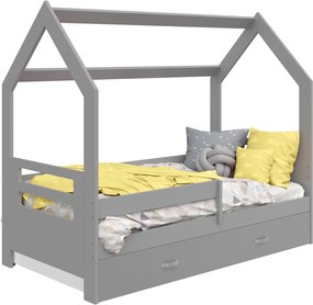 AMI nábytek Dětská postel DOMEČEK D3B 80x160cm masiv šedá