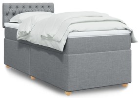 Box spring postel s matrací světle šedá 90x190 cm textil