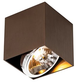 Designové bodové světlo tmavě bronzové čtvercové otočné a naklápěcí - Box